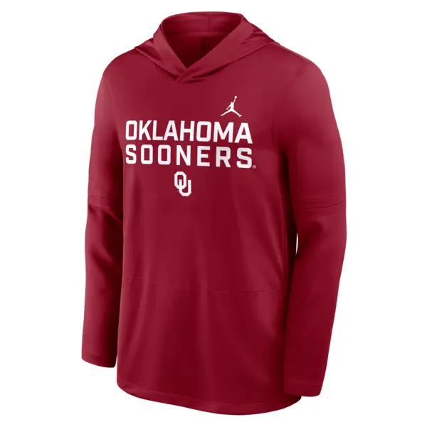 JORDAN Dri-fit Oklahoma Long-sleeve Hooded Top - Red