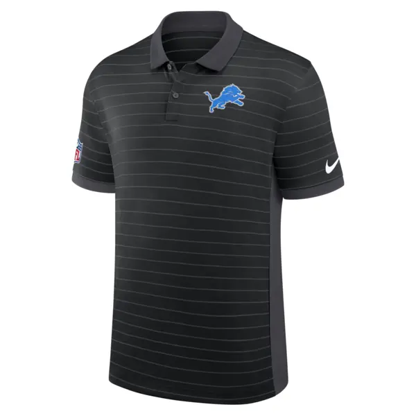 Nike Detroit Lions Sideline Victory Stripe Dri-fit Nfl Polo - Black
