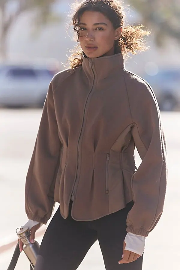 Free People Gia Fleece Jacket - Sandstorm