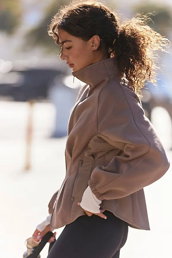 Free People Gia Fleece Jacket - Sandstorm