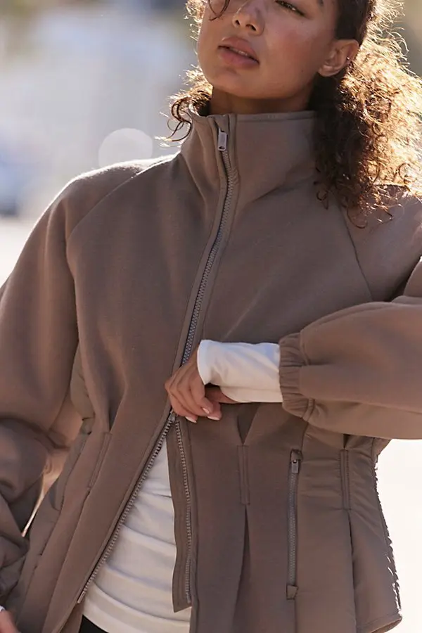 Free People Gia Fleece Jacket - Sandstorm
