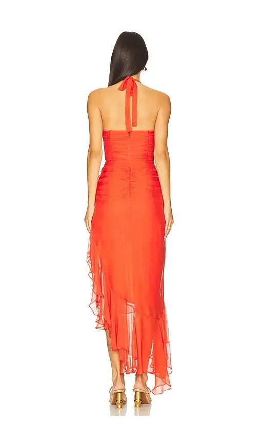 Amanda Uprichard Marabou Dress - Orange
