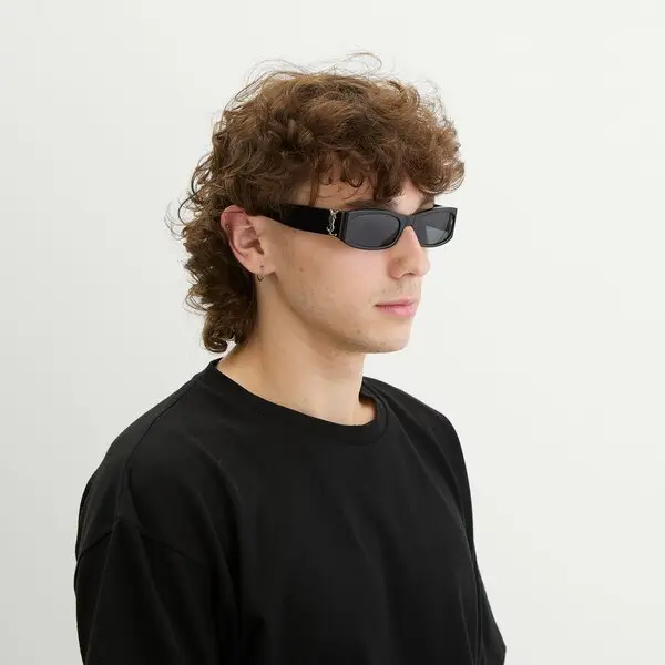 Saint Laurent Acetate Rectangle Sunglasses - Black