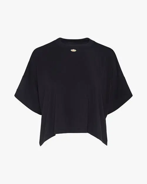 WeWoreWhat Cropped Sleep Tee - Black