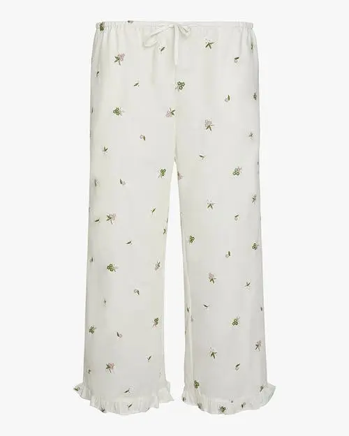 WeWoreWhat Ruffle Hem Cropped Pants - Ivory