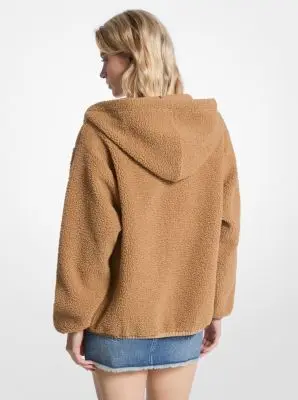 Michael Kors Sherpa Hooded Jacket - Brown