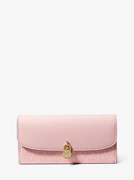 Michael Kors Hamilton Large Signature Logo Continental Wallet - Pink