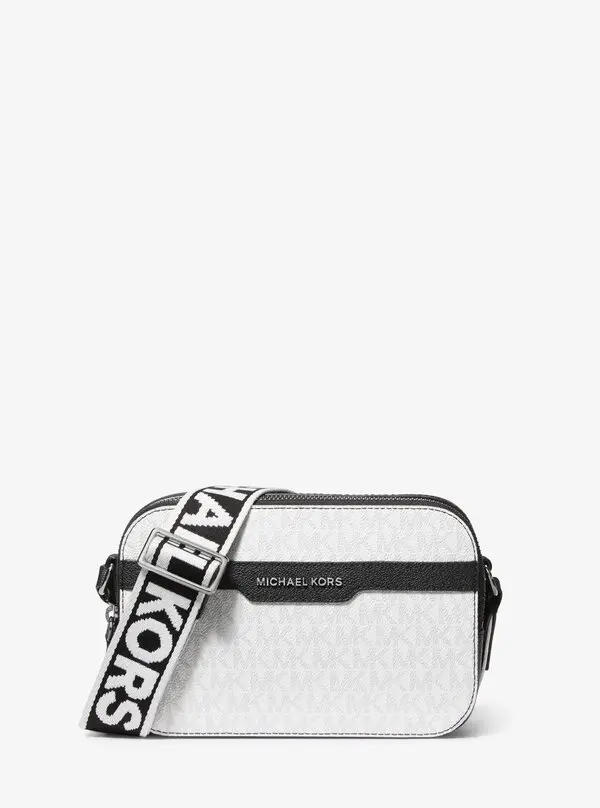 Michael Kors Hudson Signature Logo Camera Crossbody Bag - White