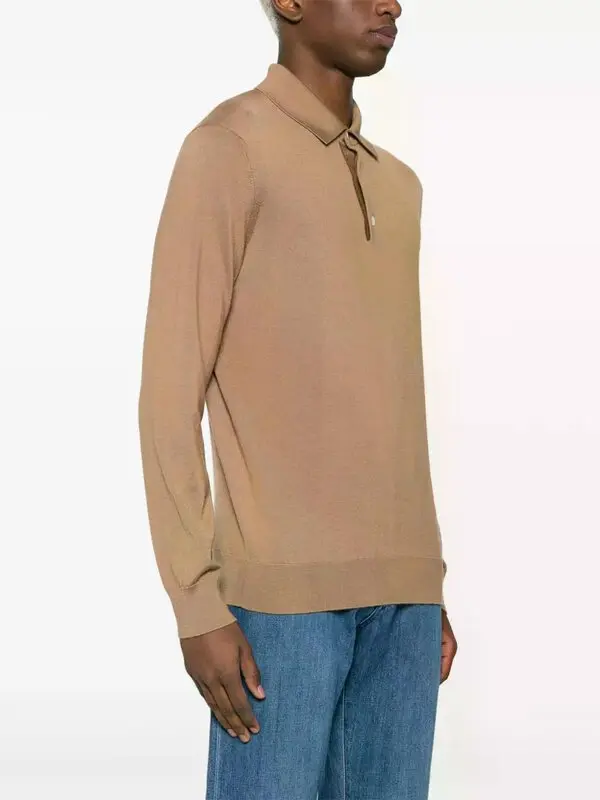 Zegna Fine-knit Polo Shirt - Brown