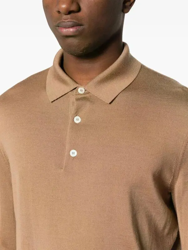 Zegna Fine-knit Polo Shirt - Brown