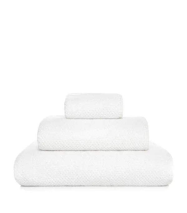 GRACCIOZA Bee Waffle Bath Sheet - White