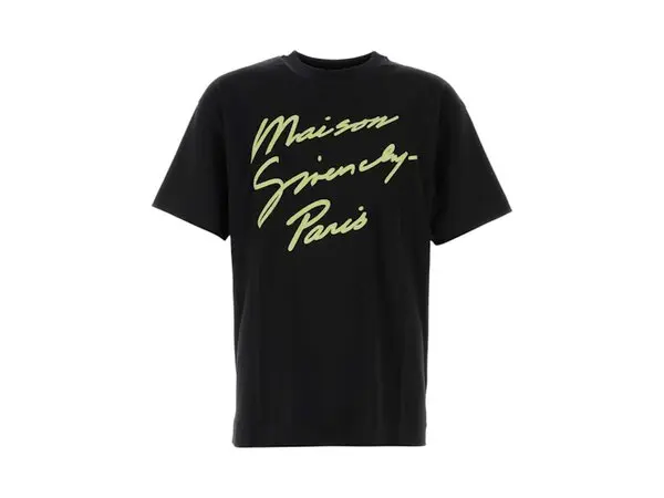 Givenchy Slogan Embroidered Crewneck Sweat-shirt T-shirt - Black