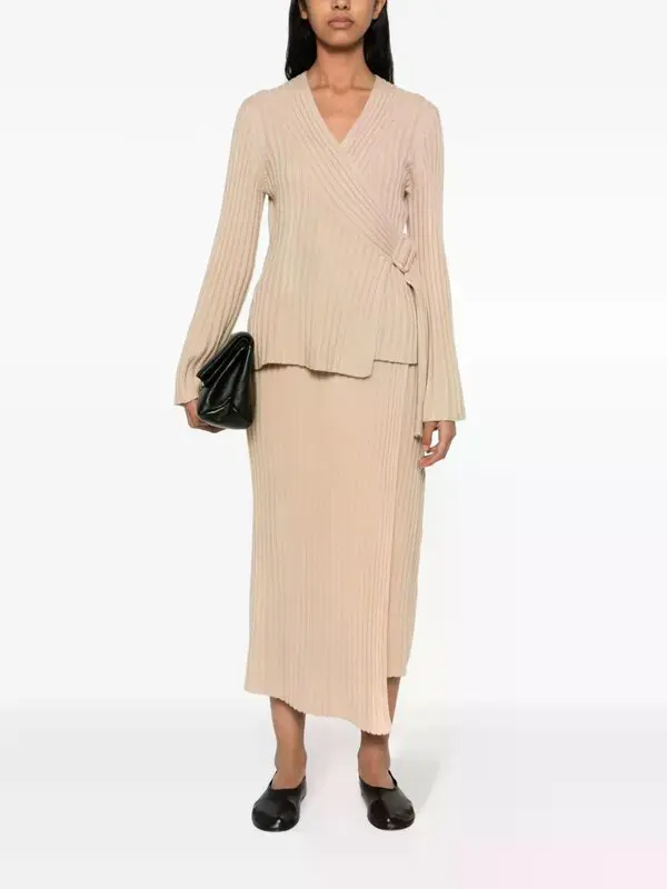 BY MALENE BIRGER Chunky-ribbed Asymmetric Skirt