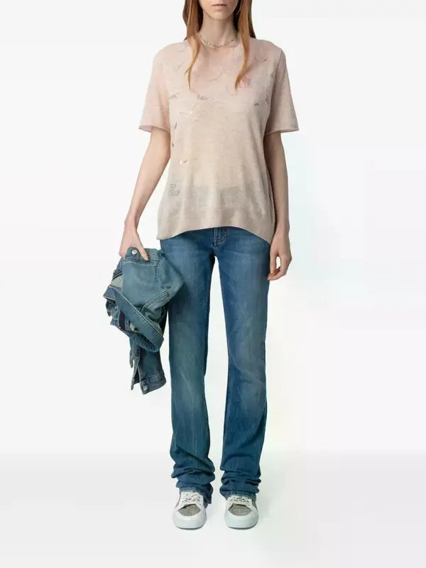 Zadig&Voltaire Cashmere Top With Crystal Embellishments