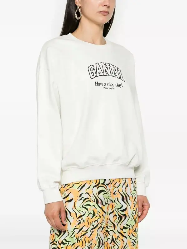 GANNI Logo-print Organic Cotton Sweatshirt