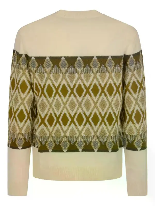 Moncler Rhombus-pattern Wool Sweater - Neutrals
