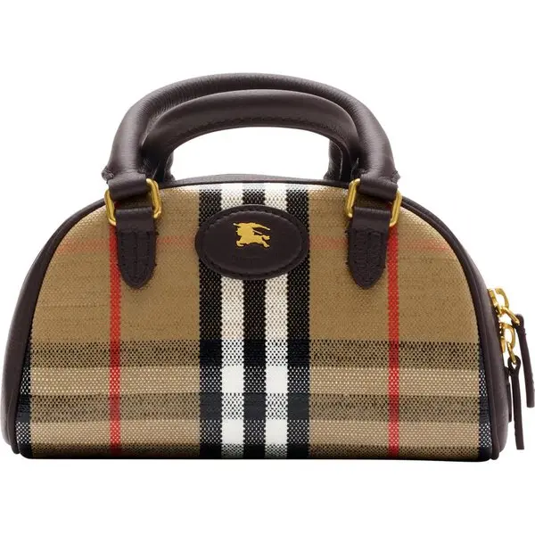 Burberry Mini Highlands Bowling Bag - Sand Beige