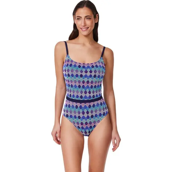 GOTTEX Retro Riviera Crochet One Piece - Blue-multi