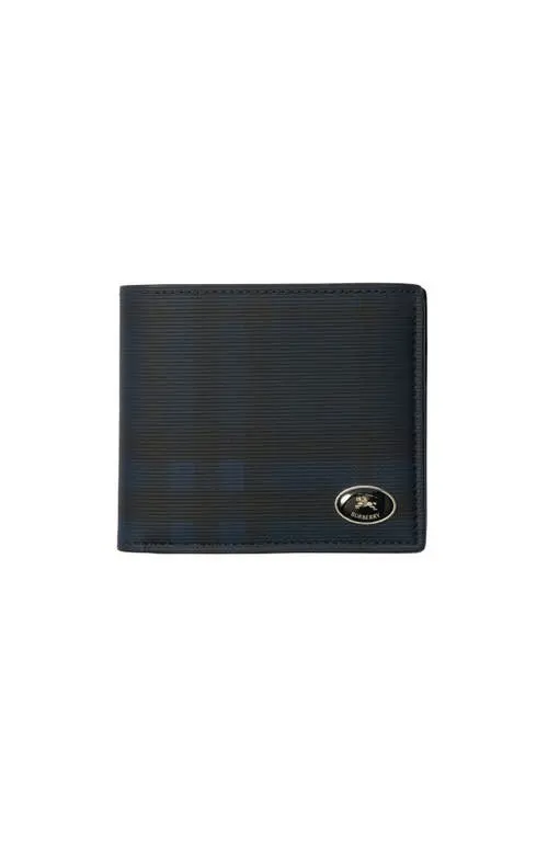 Burberry Check Bifold Wallet - Navy