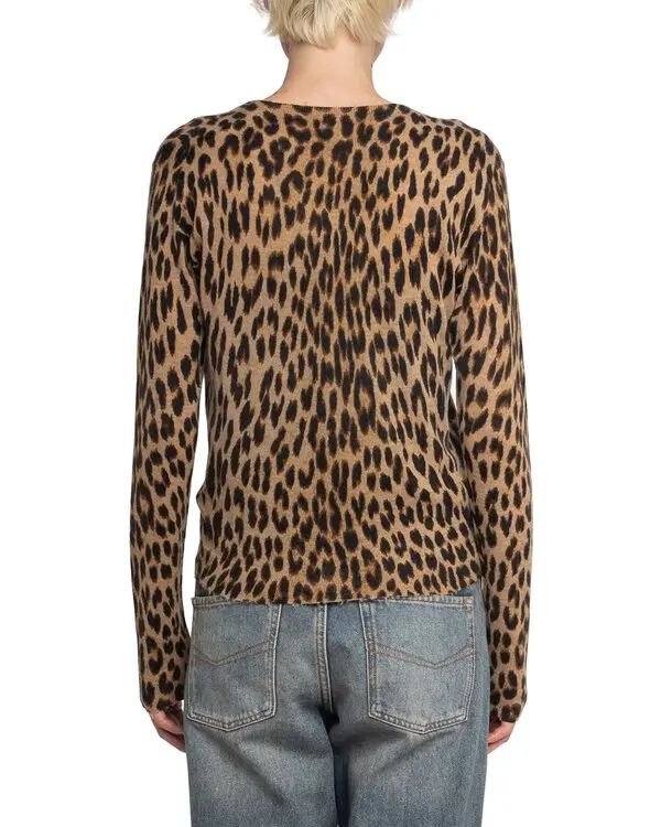 Zadig&Voltaire Manala Cp Print Leo Cashmere Cardigan - Daim