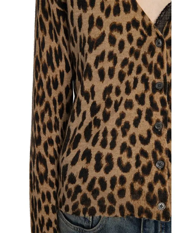 Zadig&Voltaire Manala Cp Print Leo Cashmere Cardigan - Daim