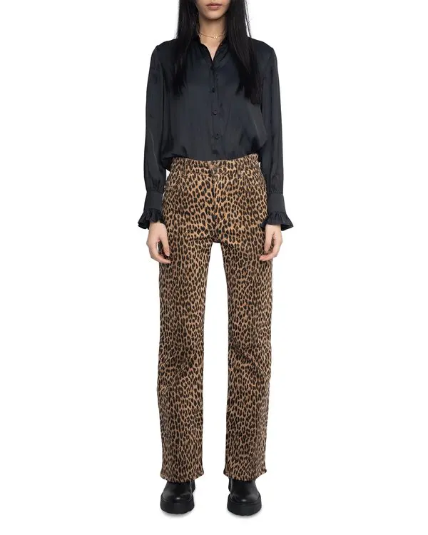 Zadig&Voltaire Evy High-rise Leopard Print Jeans