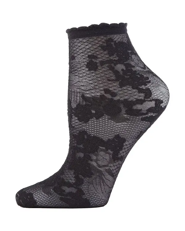 Natori Scarlet Sheer Shortie Socks - Black