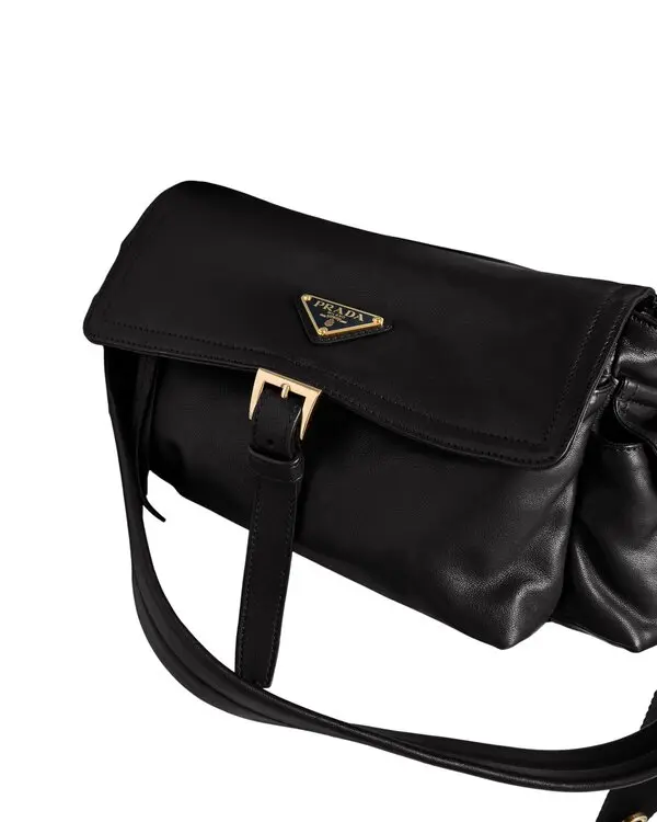 Prada Nappa Leather Shoulder Bag - Black