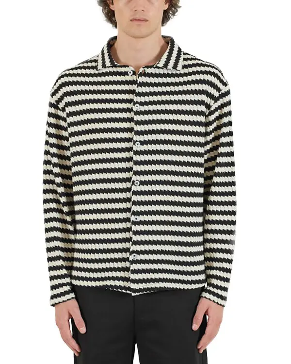 KROST Chevron Jacquard Cardigan Sweater