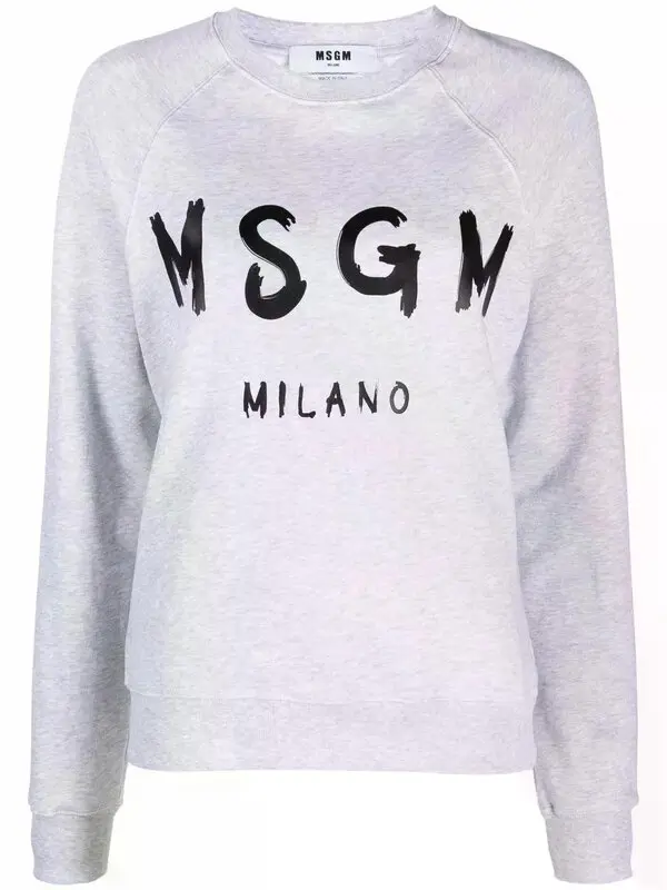MSGM Logo Print Sweatshirt - Grey