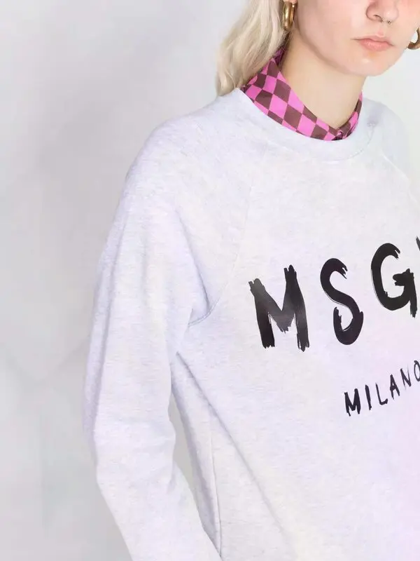 MSGM Logo Print Sweatshirt - Grey