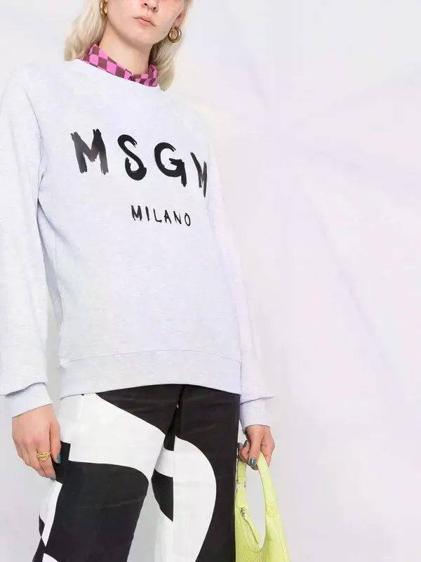 MSGM Logo Print Sweatshirt - Grey