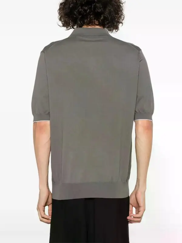 CRUCIANI Fine-ribbed Polo Shirt