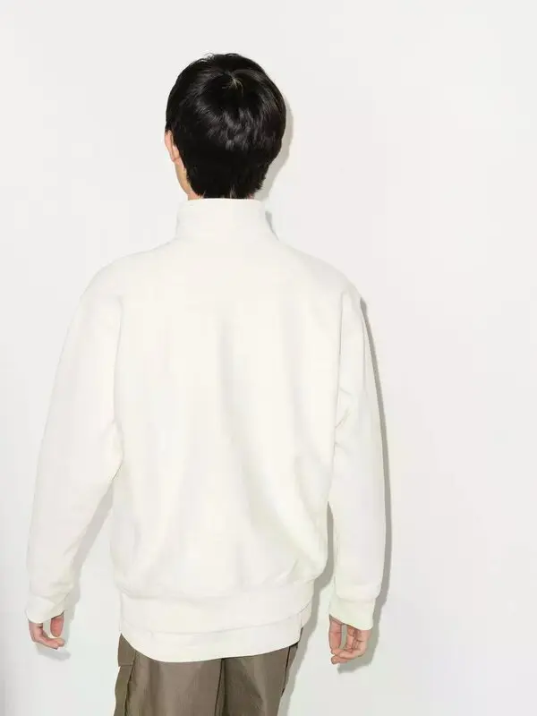 Carhartt Work In Progress Logo-embroidered Half-zip Sweatshirt - White