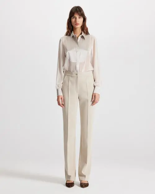 THEO THE LABEL Daphne High-waist Straight Leg Pants - Stone