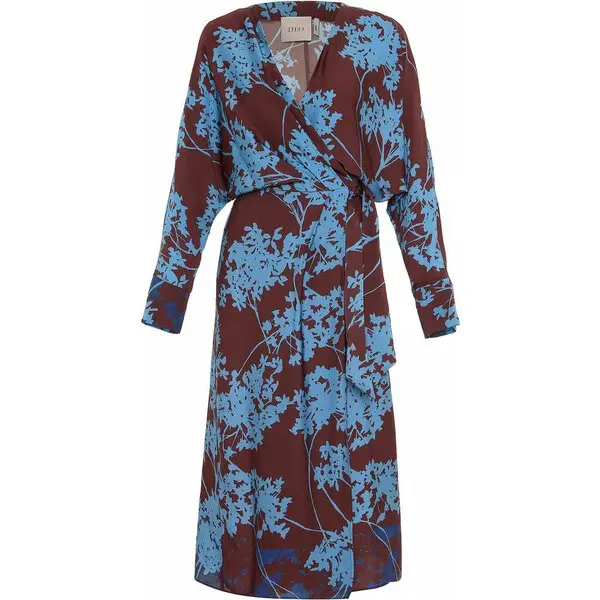 THEO THE LABEL Hydra Printed Maxi Dress - Koffee/blue