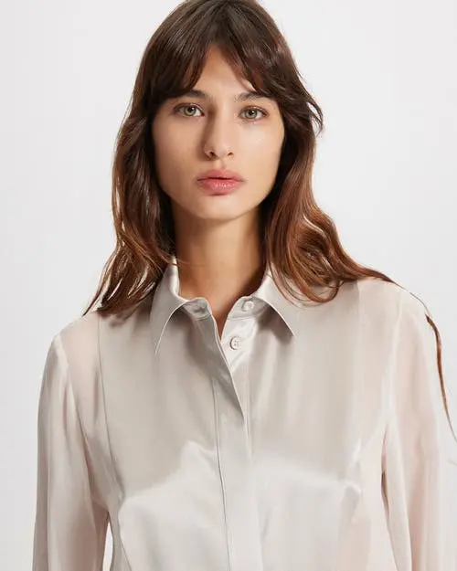 THEO THE LABEL Idalia Plasteron Chiffon Blouse