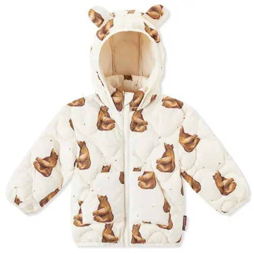 MILKBARN Lightweight Quilted Down Hooded Jacket - Honey Bear
