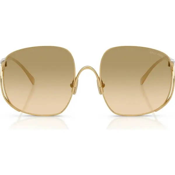 Miu Miu 57mm Gradient Square Sunglasses - Gold/yellow Gradient Brown