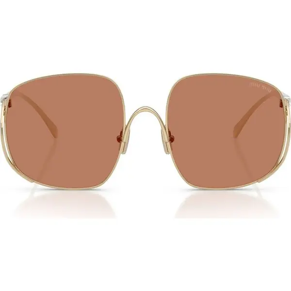 Miu Miu 57mm Gradient Square Sunglasses - Pale Gold/brown