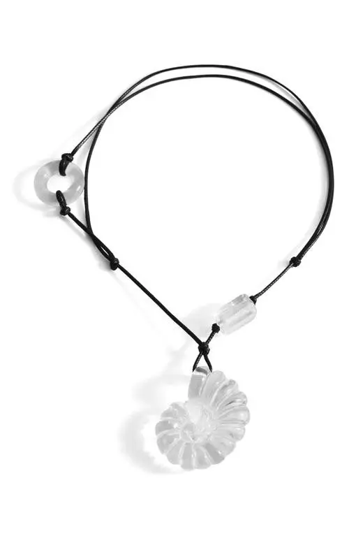Mango Shell Pendant Necklace - Black