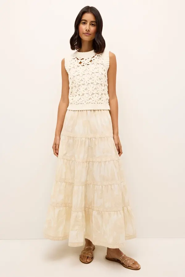 MARIE OLIVER Cropped Shell Top - Ecru