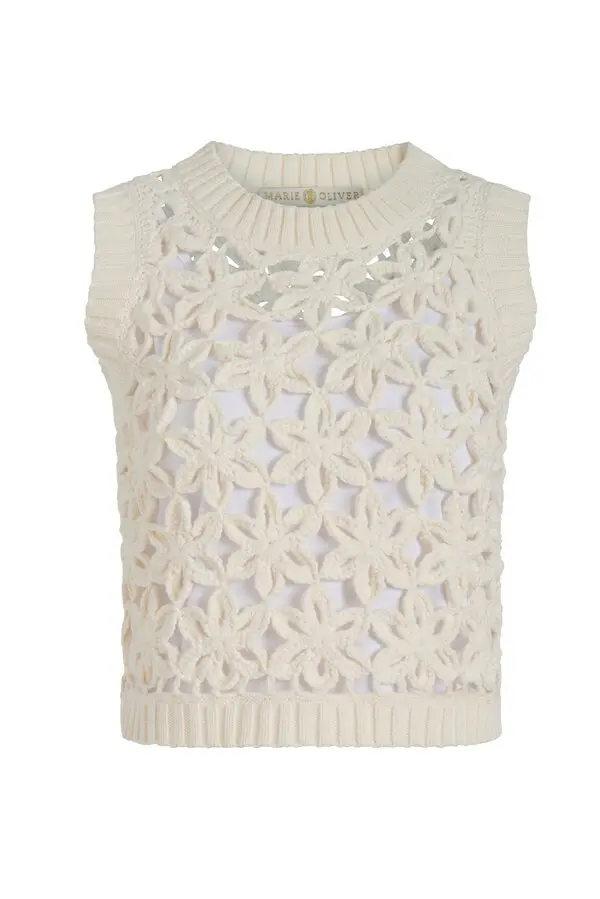 MARIE OLIVER Cropped Shell Top - Ecru