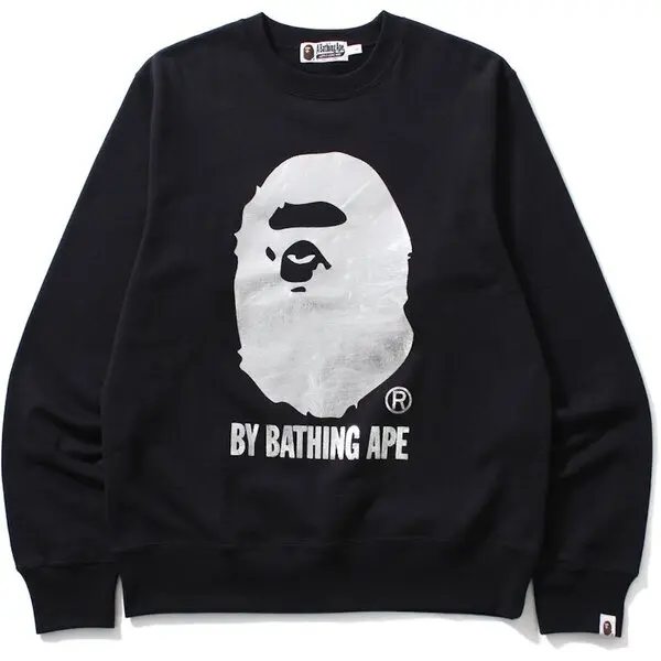 BAPE Foil Crewneck Sweatshirt - Black/silver