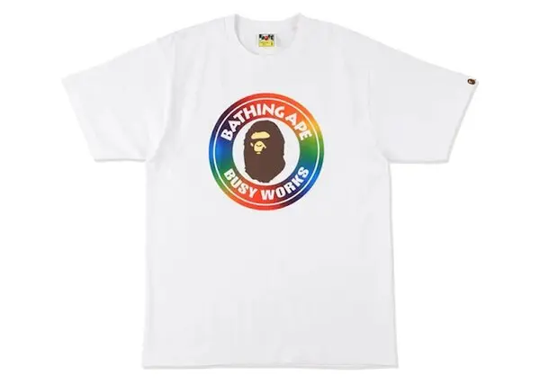 A BATHING APE Rainbow Busy Works Tee Shirt - White