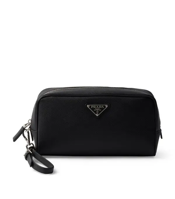 Prada Saffiano Leather Pouch - Black