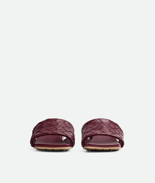 Bottega Veneta Intrecciato Leather Kitten-heel Mule Sandal - Barolo