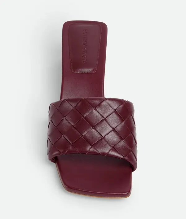 Bottega Veneta Intrecciato Leather Kitten-heel Mule Sandal - Barolo