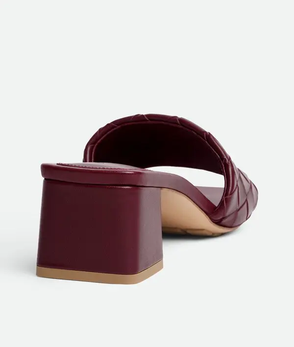 Bottega Veneta Intrecciato Leather Kitten-heel Mule Sandal - Barolo