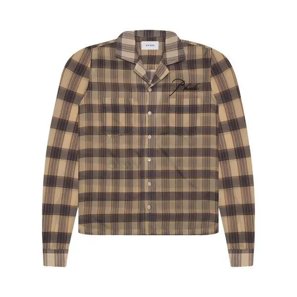 Rhude Sheer Plaid Button-down Shirt